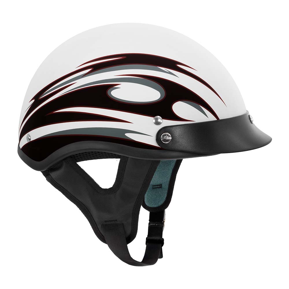 VCAN V5 Cruiser Half Face Motorcycle Helmets / DOT Approved / FMVSS No ...